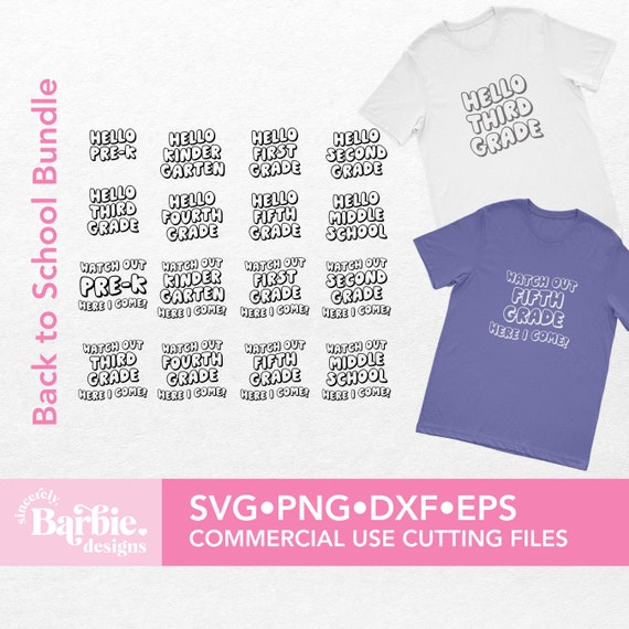 Bundle Back to School Svg Png Files First Day of School Svg - Etsy
