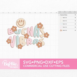 Buenas Vibras (good Vibes) SVG File | Spanish Positive Quotes Digital ...