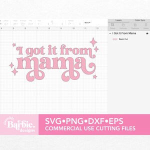 I Got It From Mama SVG File | Mama Cut File Digital Download | SVG DIY ...