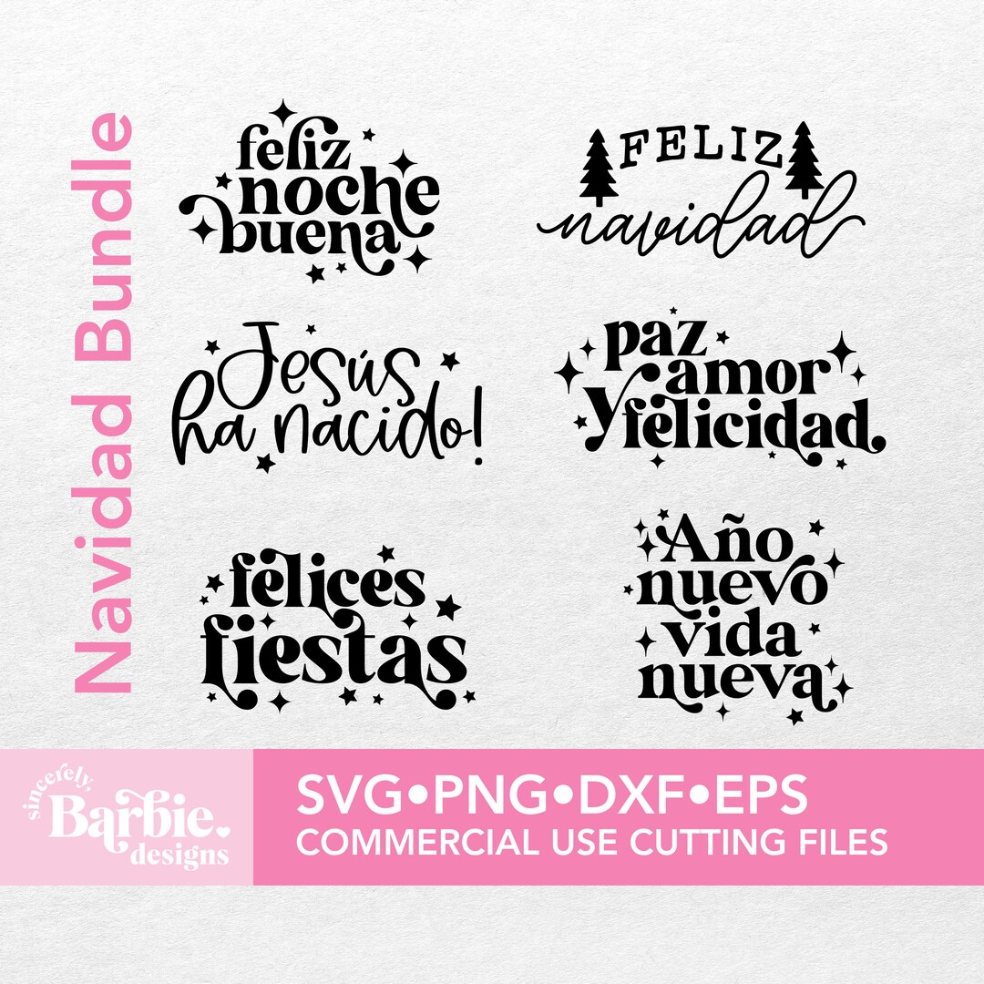 Christmas SVG Bundle: Spanish Navidad Designs (digital Download) - Etsy