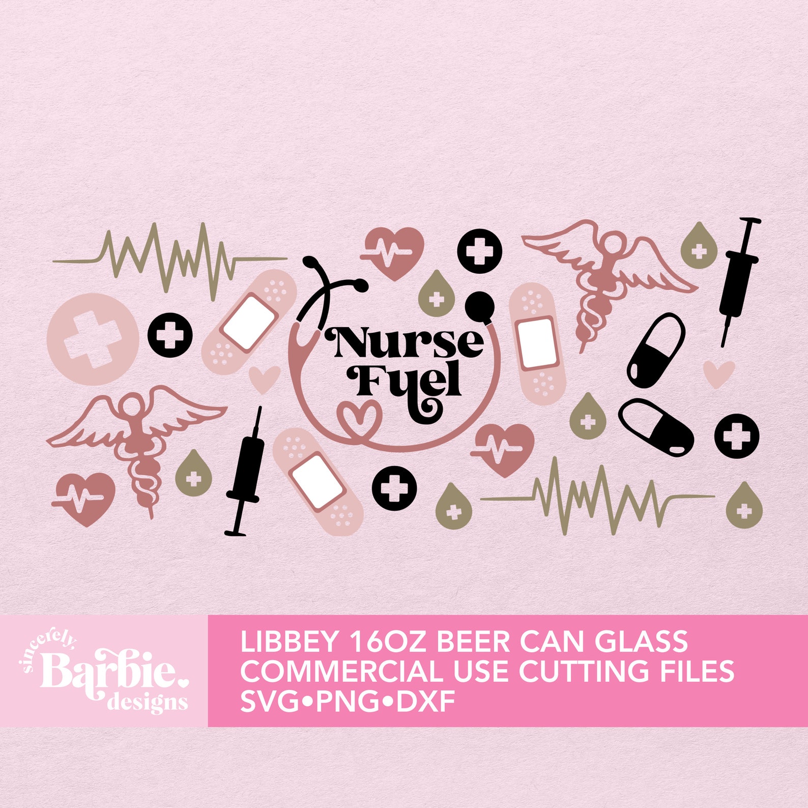Nurse Fuel Svg Nursing Student Cutting File for Libbey 16 Oz - Etsy