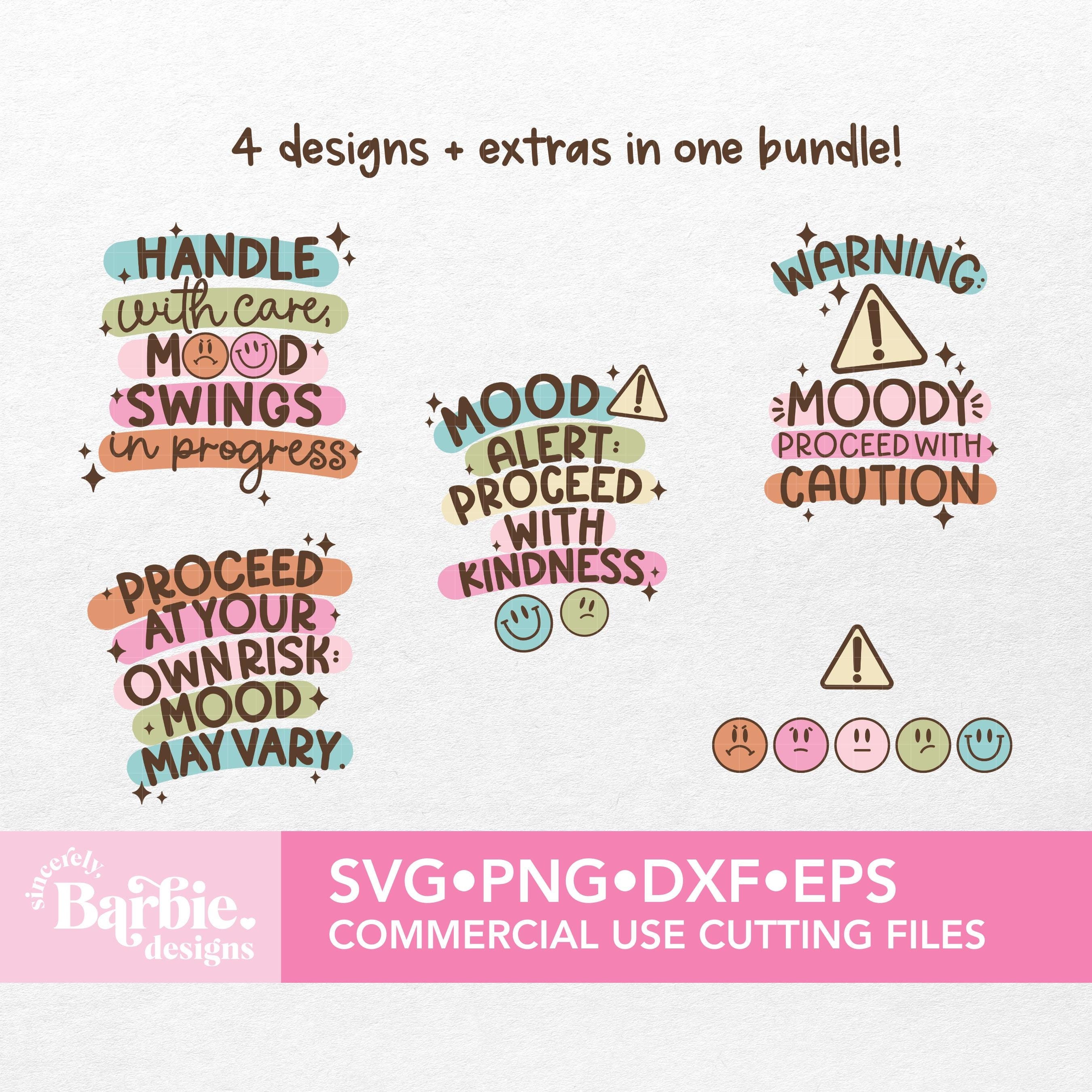 Mood Alert SVG Bundle: Trendy Mood Swing Quotes Clipart (digital ...