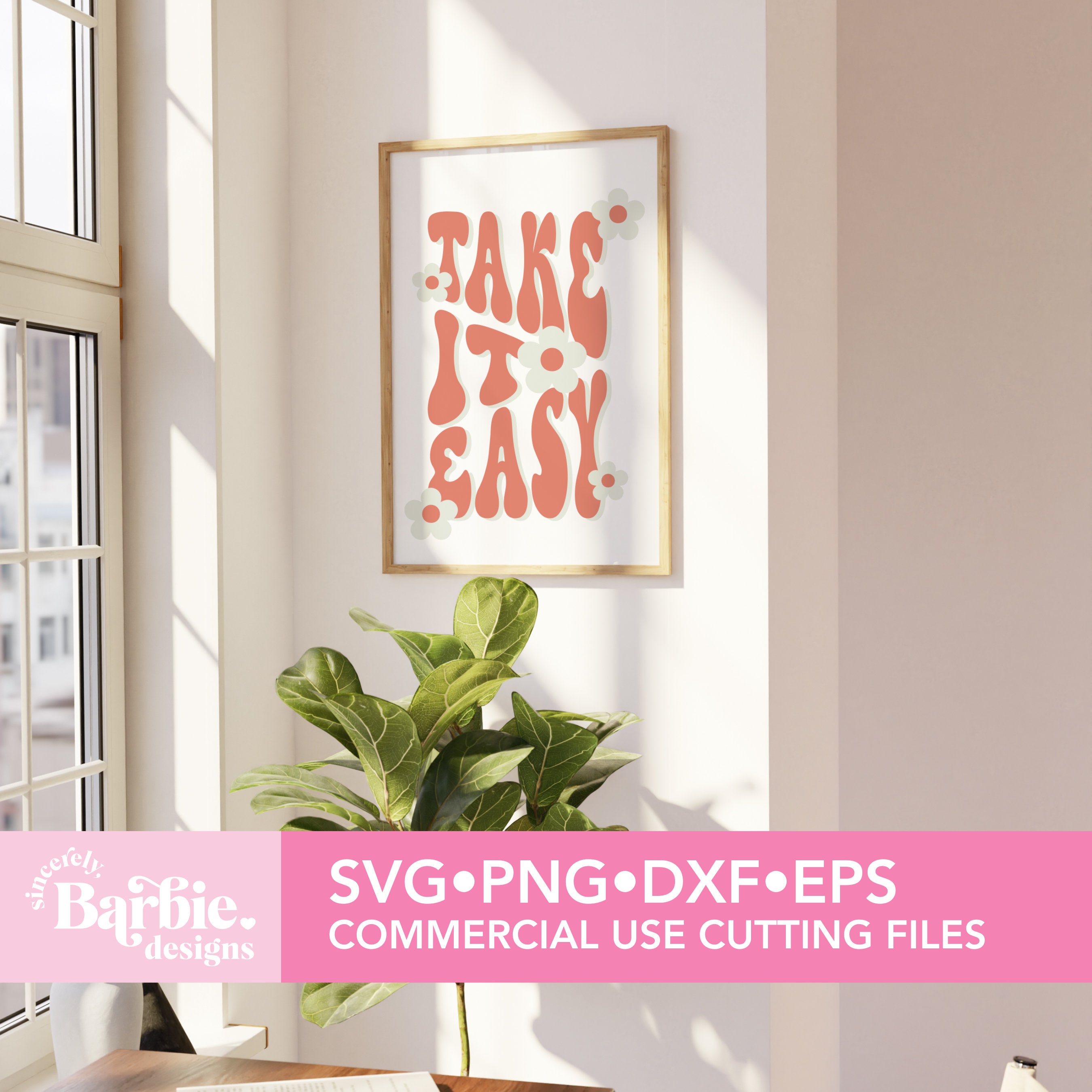 Take It Easy SVG File Positive Affirmations Digital Download - Etsy