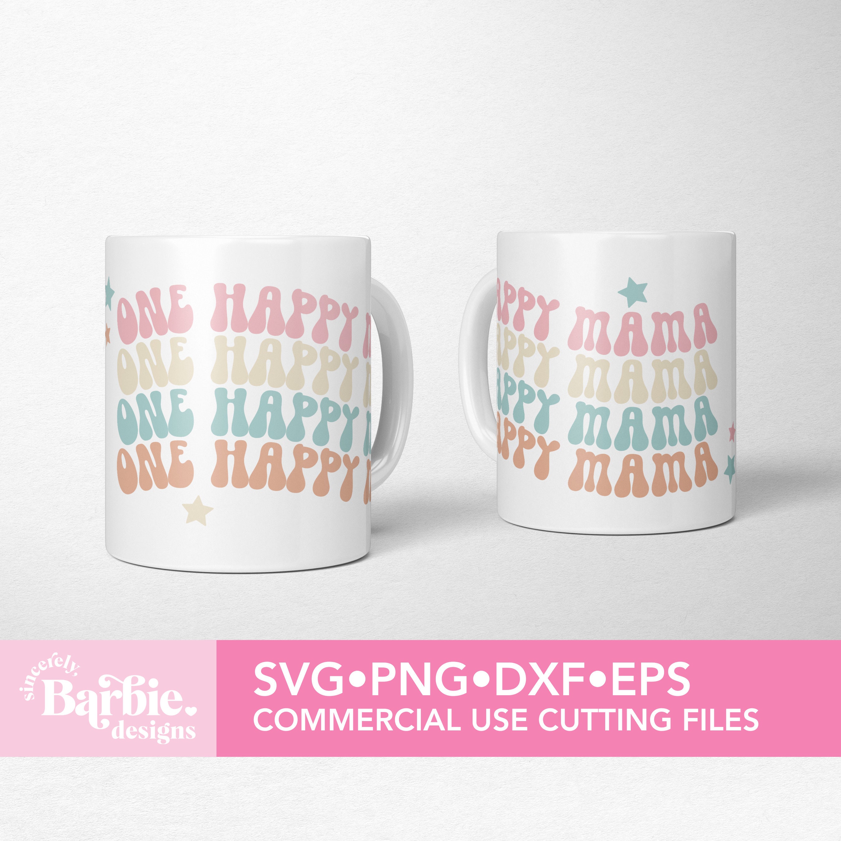 One Happy Mama SVG File Retro One Happy Mama File Digital - Etsy