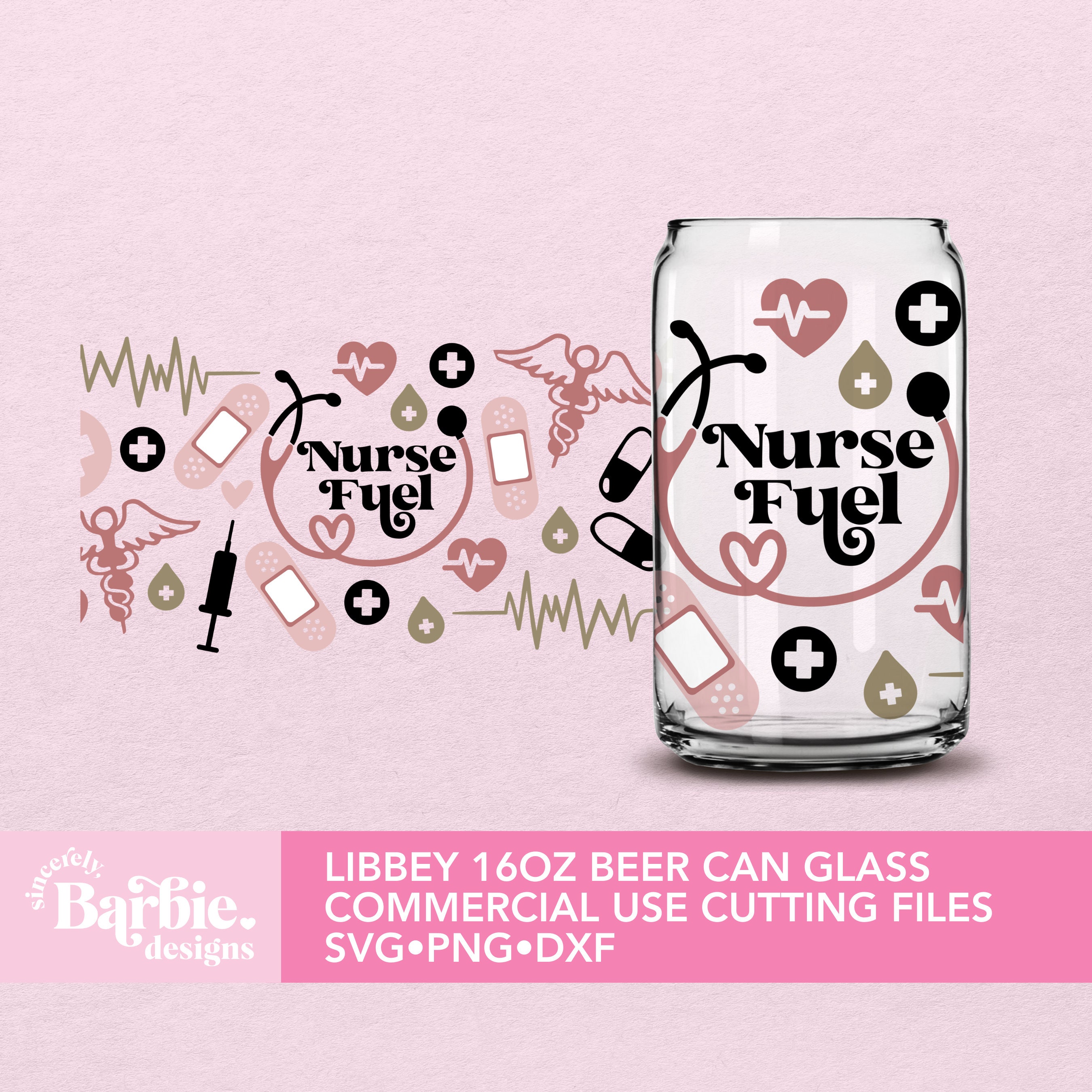 Nurse Fuel Svg Nursing Student Cutting File for Libbey 16 Oz - Etsy