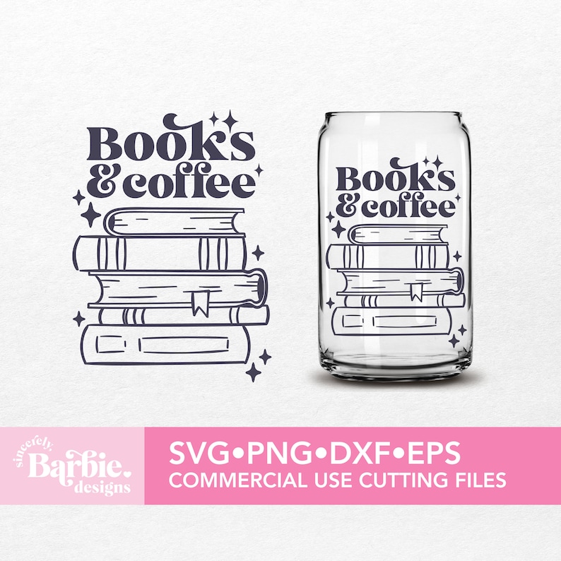 Book Svg Png Files | More Books and Coffee | Reading Svg Digital ...