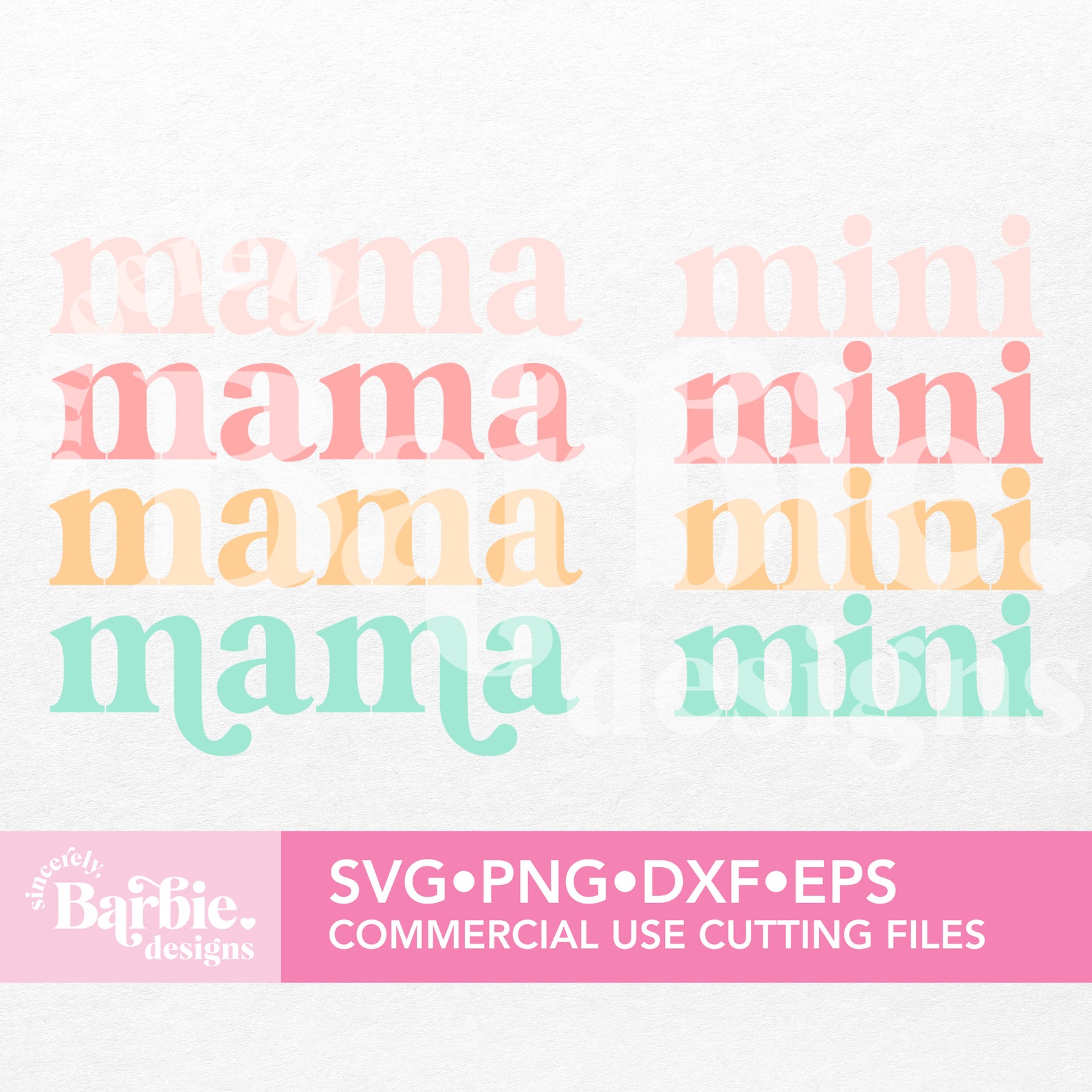 Mama and Mini SVG File Retro Style Mama and Mini Cut File - Etsy