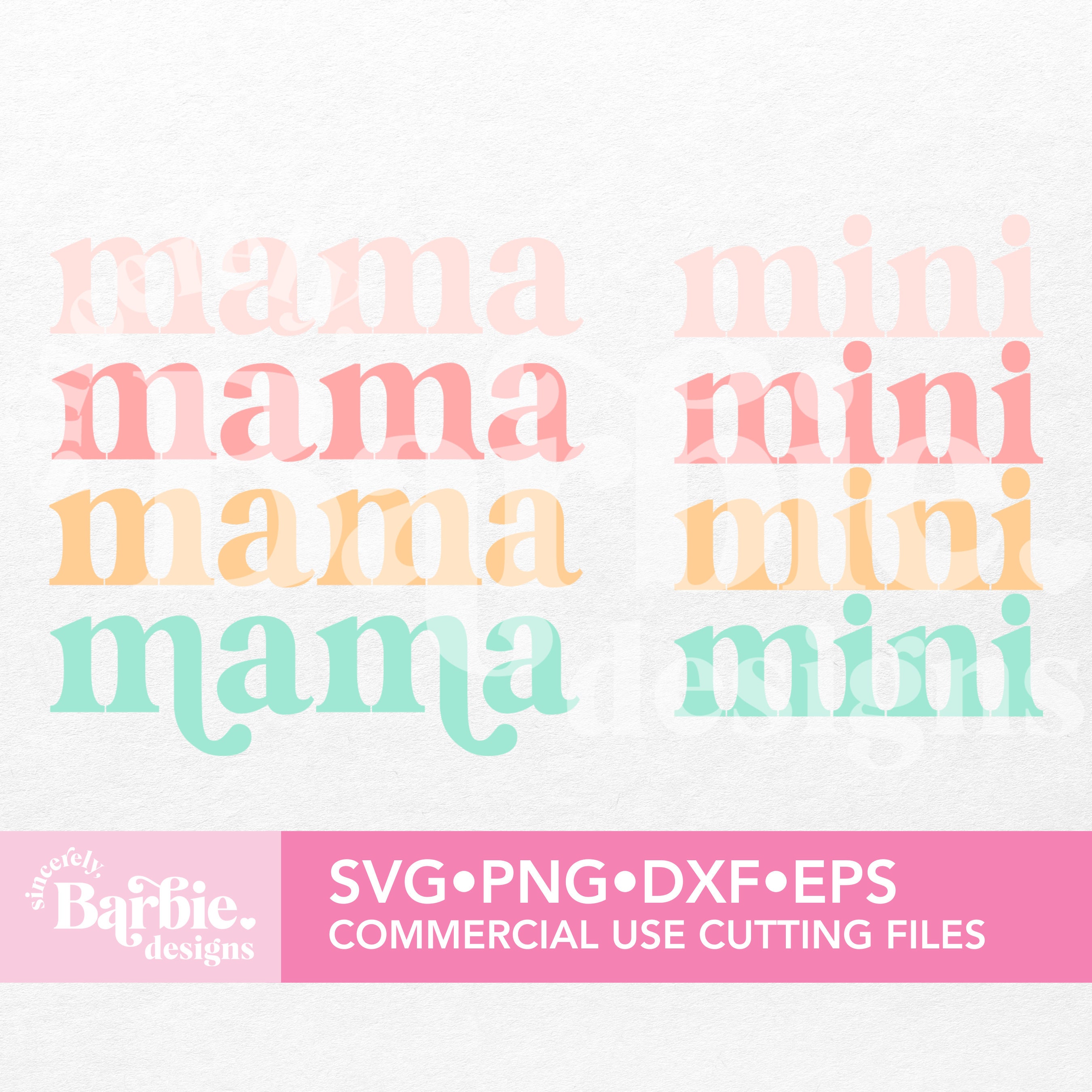Mama and Mini SVG File Retro Style Mama and Mini Cut File - Etsy