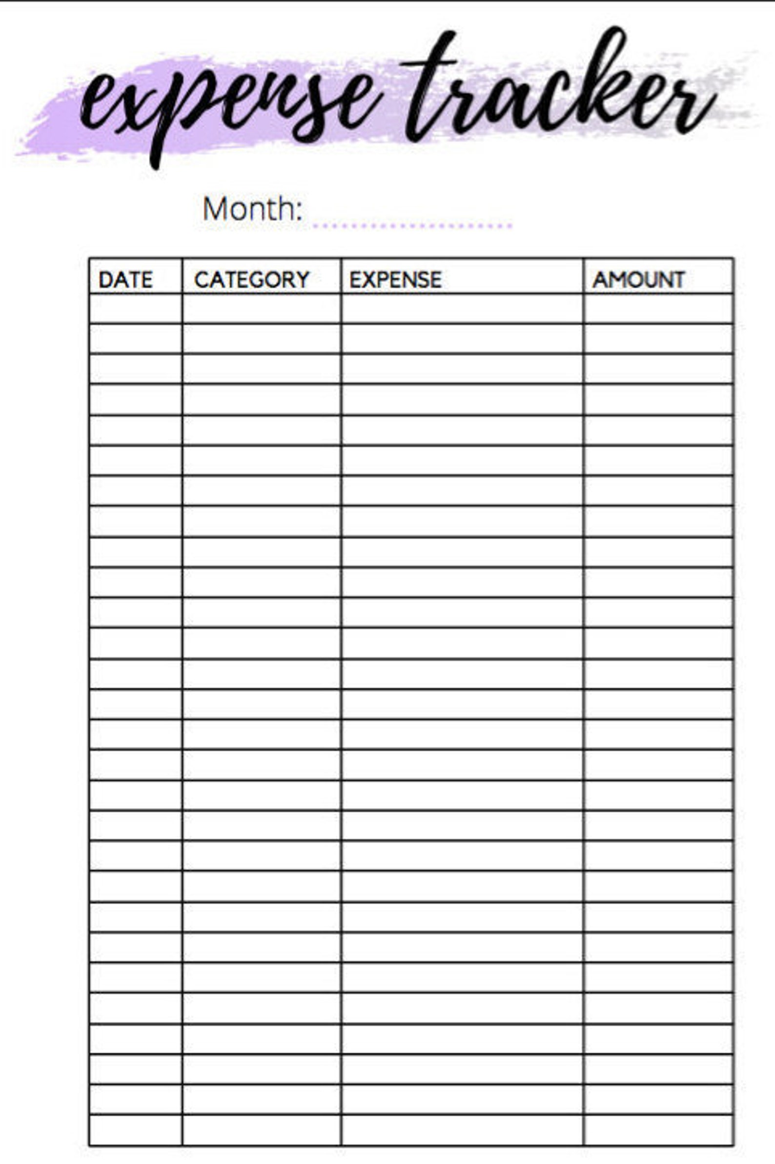 Expense Tracker Printable - Finance Budget Planner - Personal Monthly ...