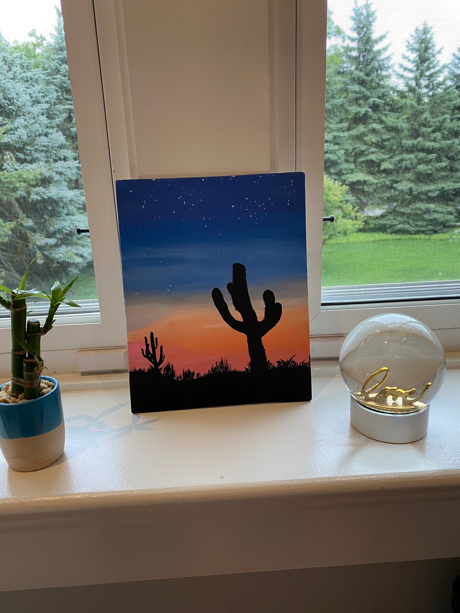 Sunset Cactus Custom Canvas Painting - Etsy