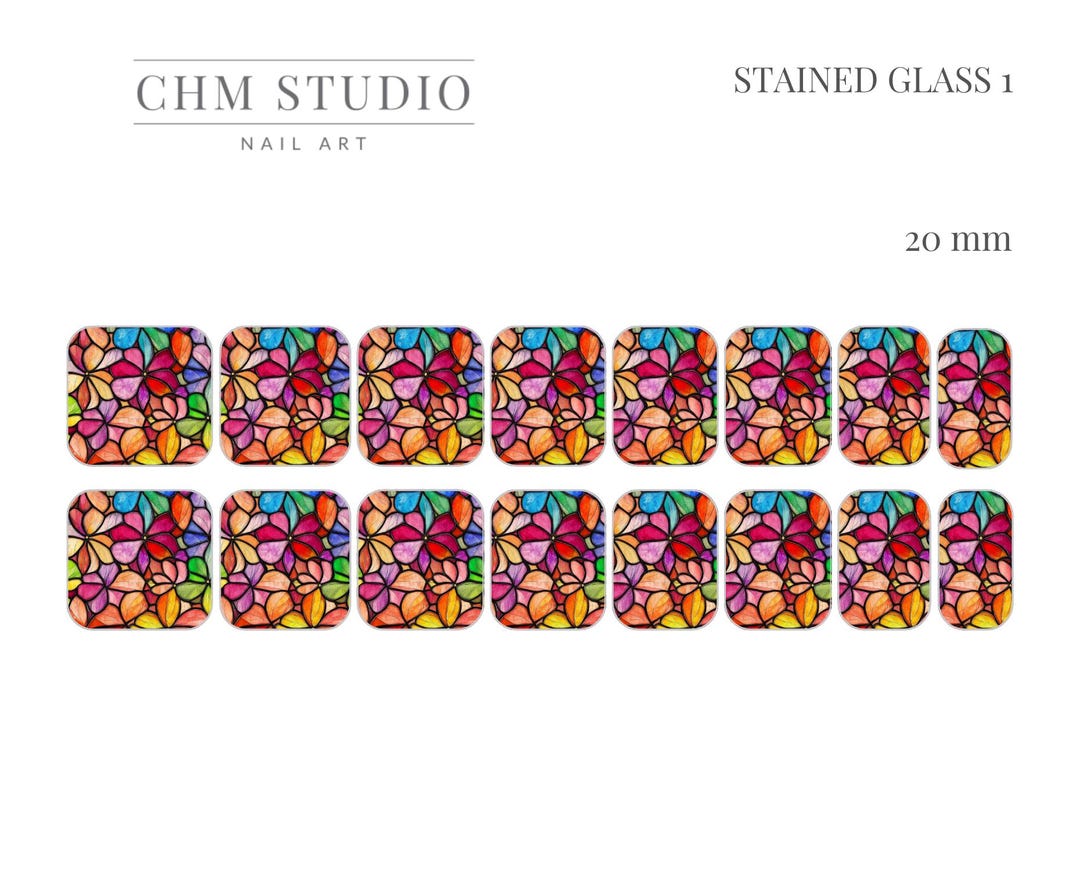 Stained Glass | Floral | Waterslide Paper | Nail Decals - Etsy