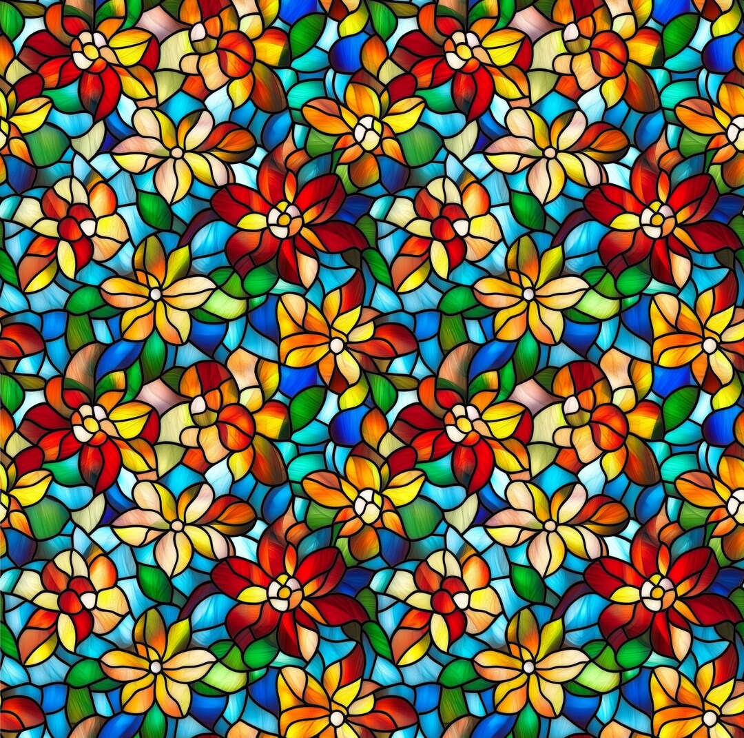 Stained Glass Art | Geometric Pattern | Floral | Transfer Sheet for ...