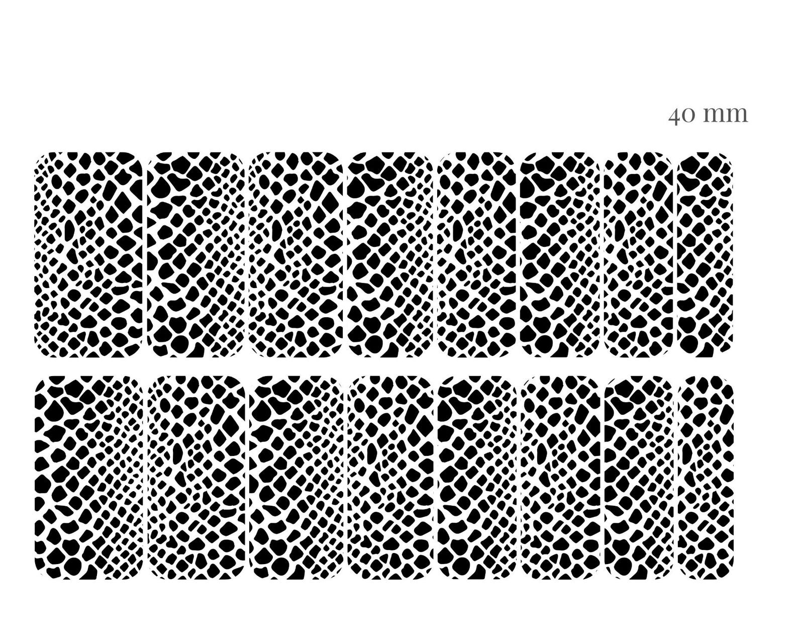 Snakeskin (black Silhouette) | Waterslide Paper | Nail Art | Nail Decal ...