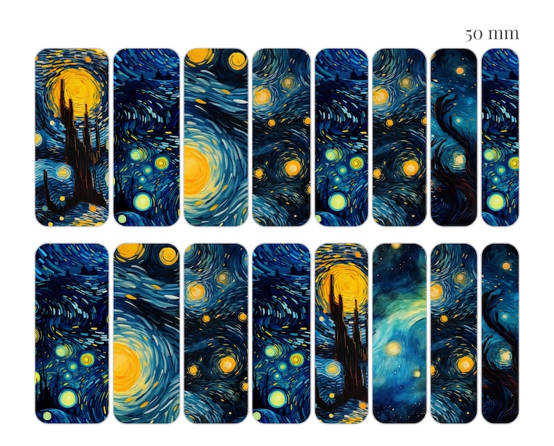 Van Gogh Inspired | Starry Night | Waterslide Paper | Nail Decals - Etsy