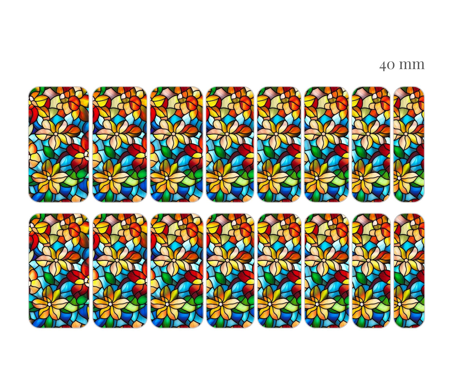 Stained Glass | Floral | Waterslide Paper | Nail Decals - Etsy