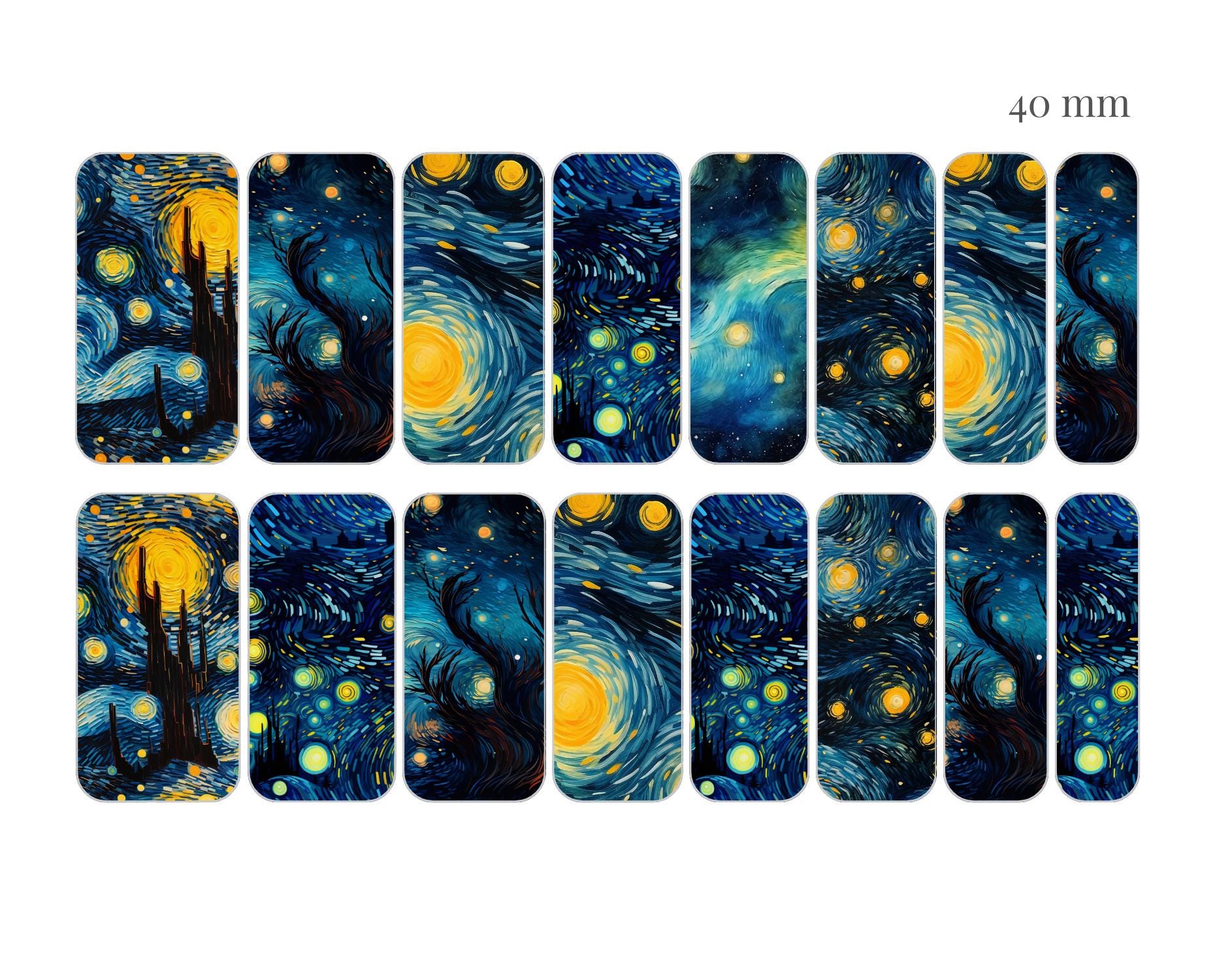 Van Gogh Inspired | Starry Night | Waterslide Paper | Nail Decals - Etsy