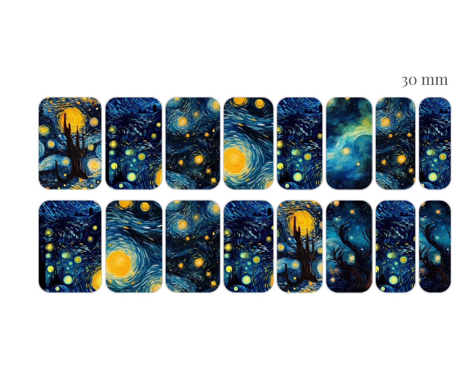 Van Gogh Inspired | Starry Night | Waterslide Paper | Nail Decals - Etsy