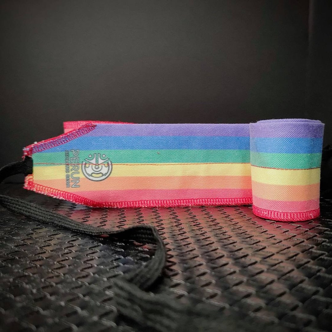 Gay Pride Wrist Wraps, Rainbow Striped Competition Wrist Wraps for ...