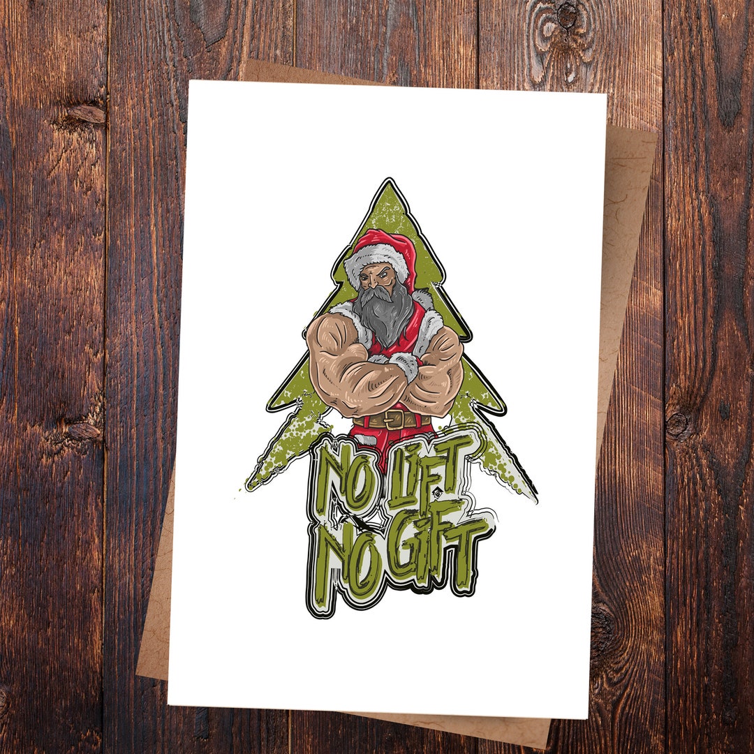 Bodybuilder Pun Christmas Card, Funny Christmas Cards for Gym Friends ...