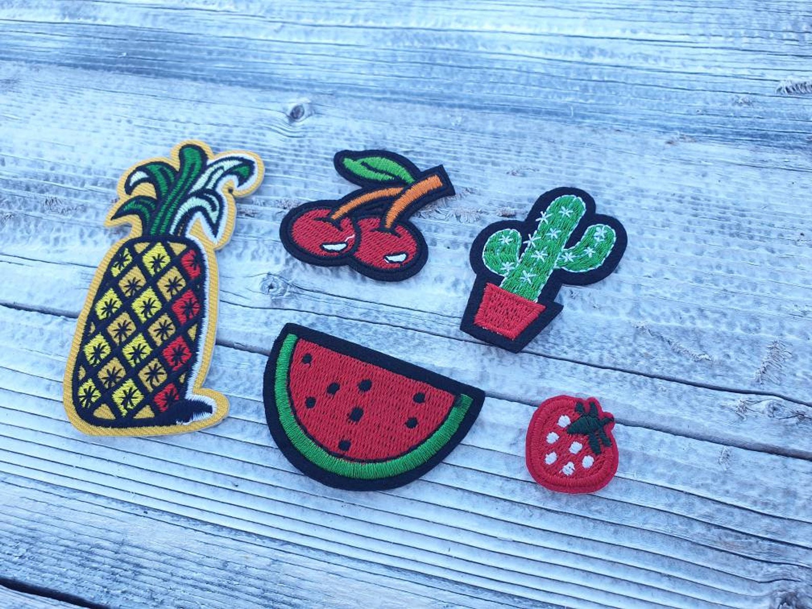 Set of Fruit Patches x 5 Pineapple Cherry Melon | Etsy
