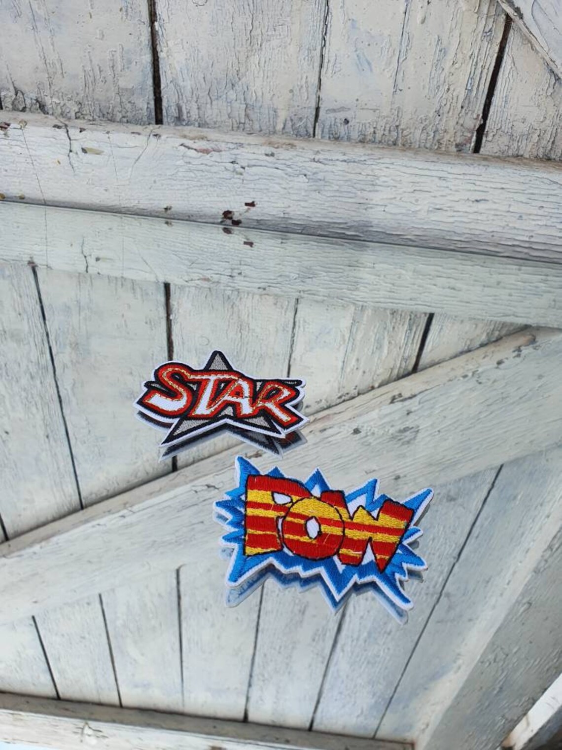 Superhero Pow Star Patches. Set of 2. IRON ON Clothes Patch | Etsy