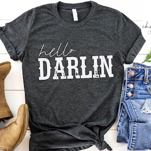 Hello Darlin Distressed SVG Cut File - Etsy