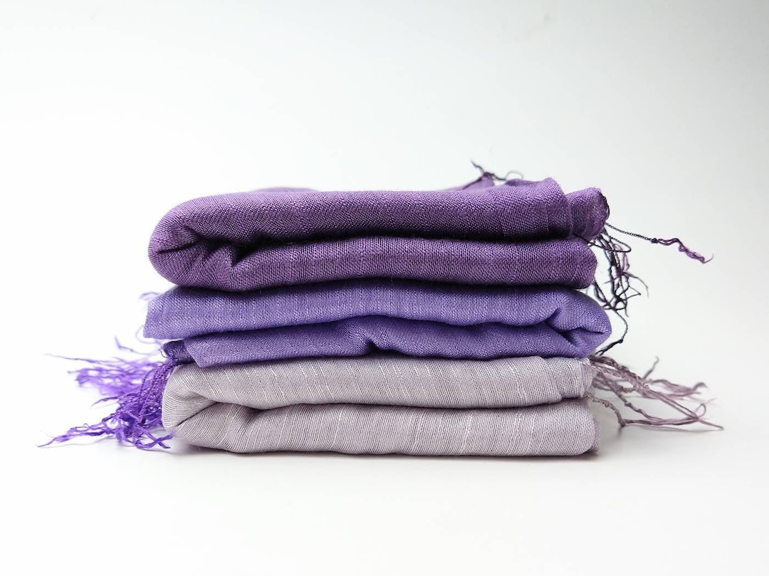 Purple Linen Wrap 100% Natural, Vibrant Lilac Silk Shawl, Soft ...