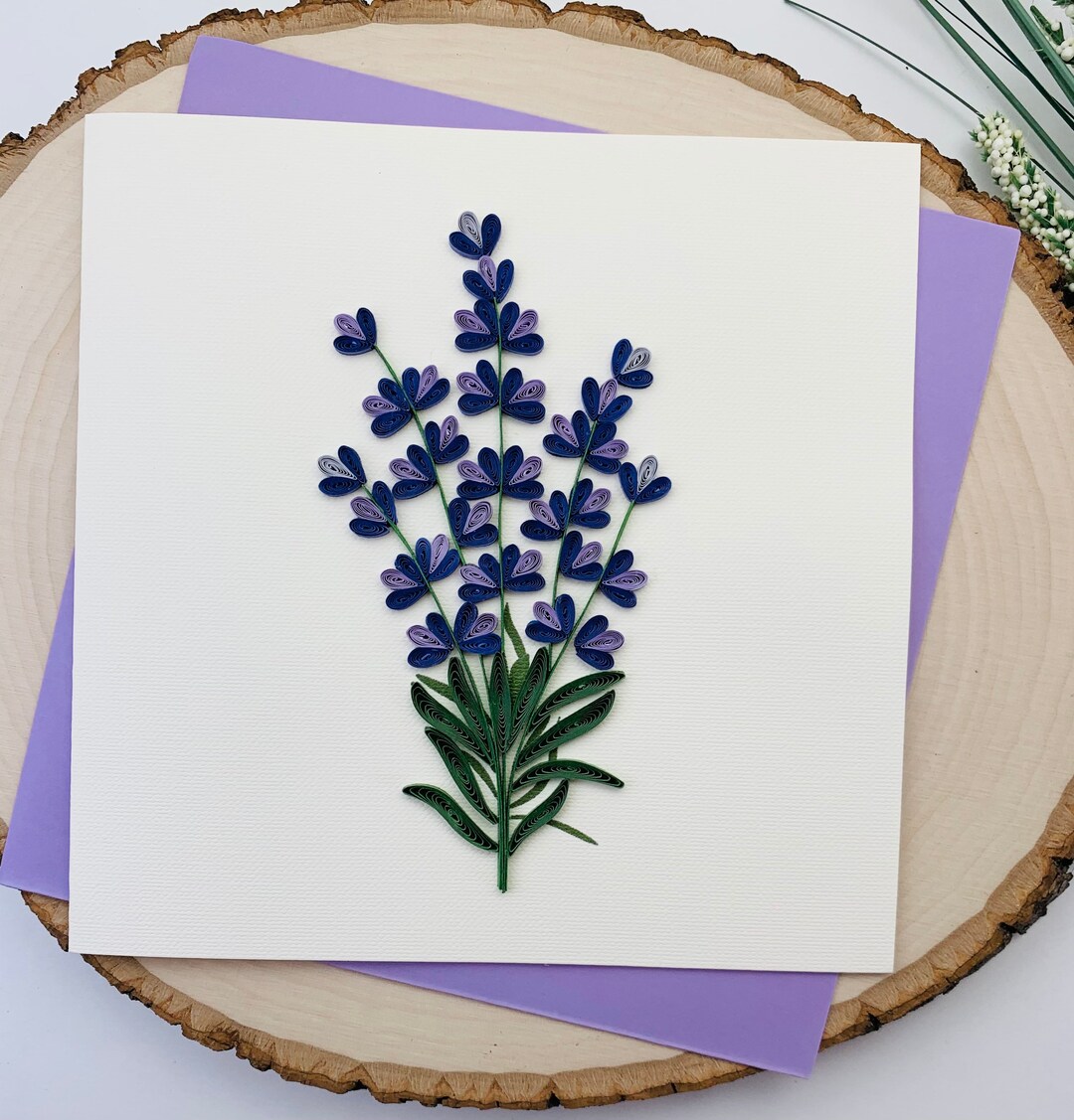 Lavender Quilling Card: Handmade Floral Thank You Card - Etsy