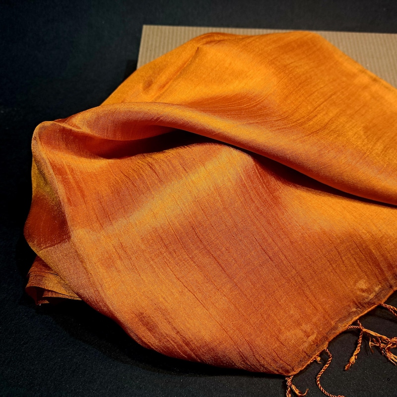 Orange Silk Scarf - Etsy