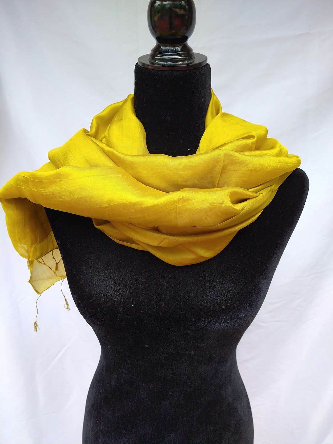 Chartreuse Mulberry Silk Scarf: Hand-woven Lightweight Shawl - Etsy