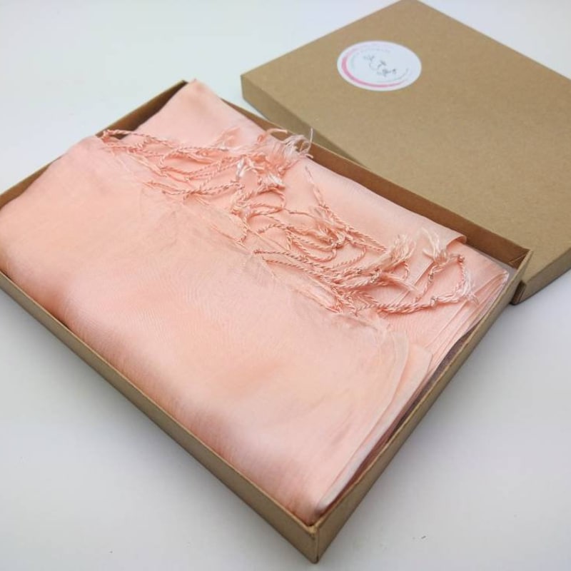 Silk Scarf Coral Color - Etsy