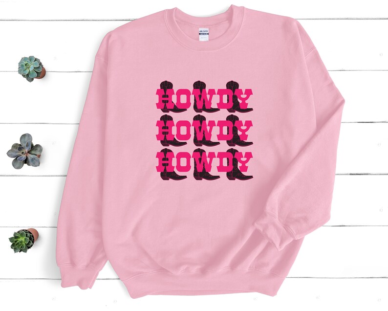 Howdy Disco Cowgirl Country Western Sweatshirt Cowboy Boots - Etsy