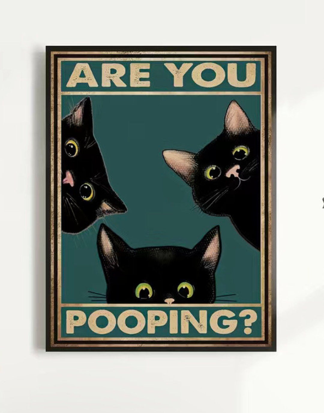 Retro Vintage Tin Sign Are You Pooping Cat Wall Bathroom Home ...