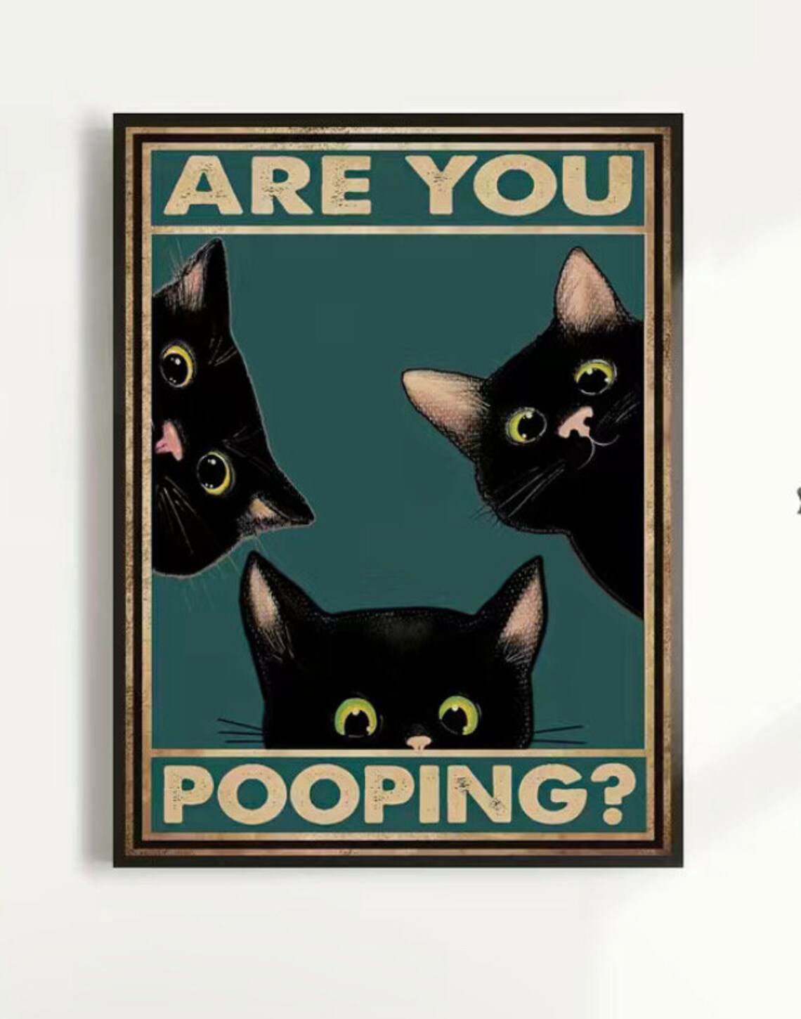 Retro Vintage Tin Sign Are You Pooping Cat Wall Bathroom Home ...
