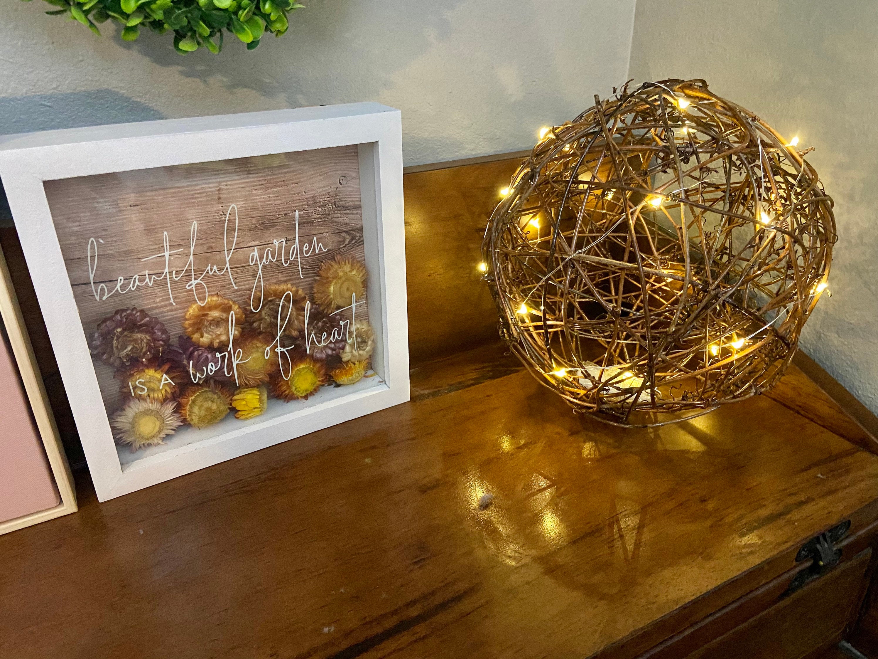 Vine Sphere With Fairy String Lights / Vine Topiary Ball With Lights - Etsy
