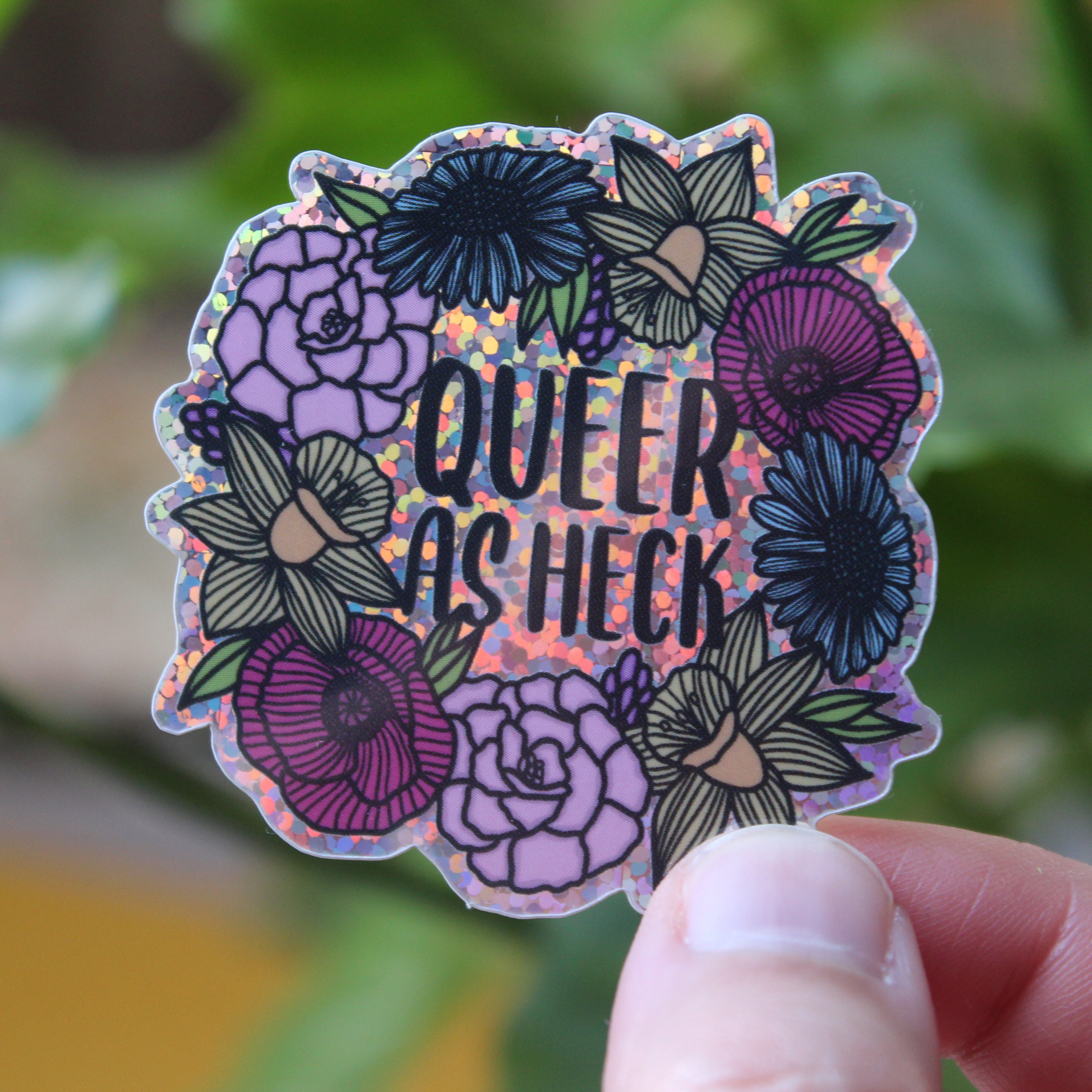 Queer as Heck Vinyl Sticker LGBT Sticker Gay Glitter Sticker Queer ...