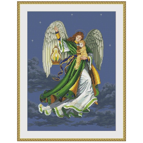 Angel Cross Stitch Pattern Colorful Art DIY X-stitch Chart - Etsy