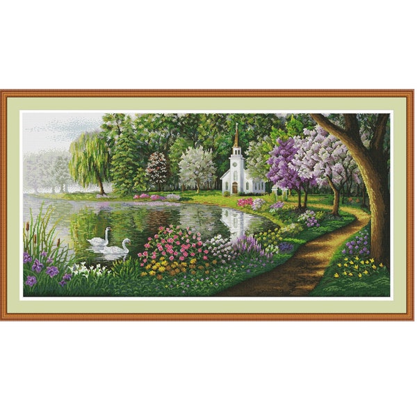 Cross Stitch Landscape - Etsy