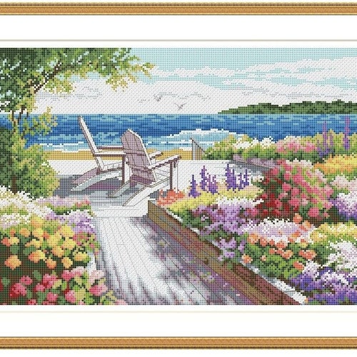 Garden Cross Stitch Pattern Colorful Art DIY X-stitch Chart - Etsy