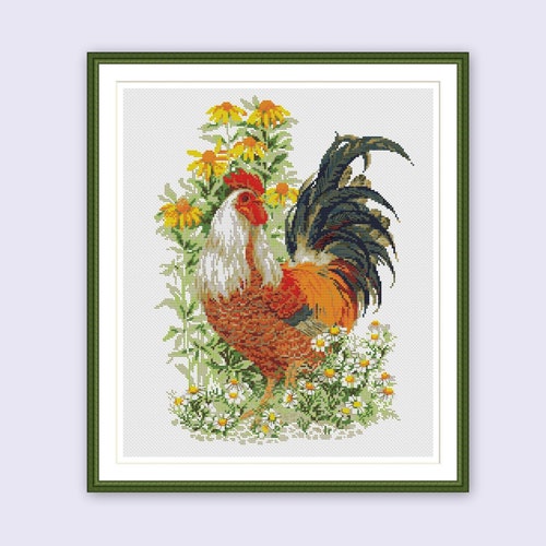 Chickens Cross Stitch Pattern Rooster Cross Stitch Farm Cross - Etsy