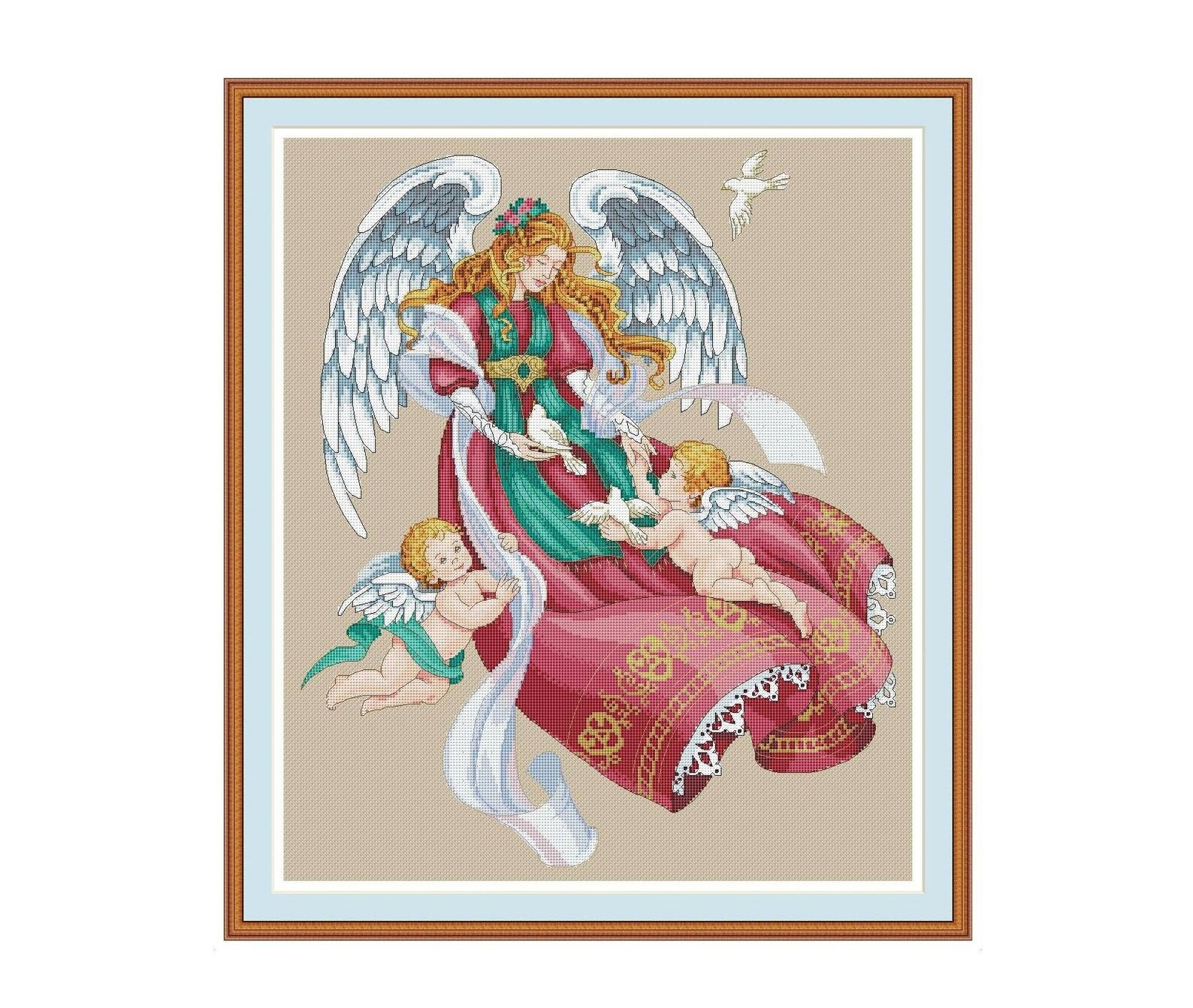 Angel Cross Stitch Pattern Baby Guardian Digital Instant - Etsy