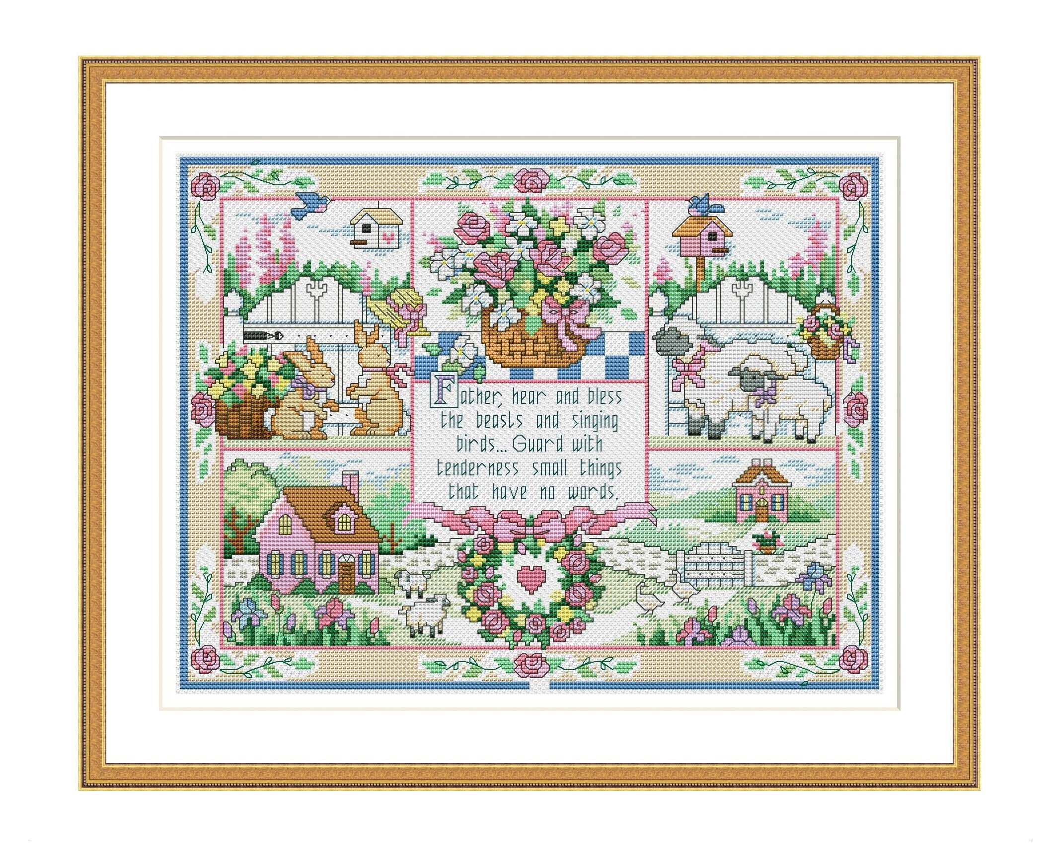 Digital Needlepoint Pattern Cross Stitch Pattern Sewing Sampler Instant ...