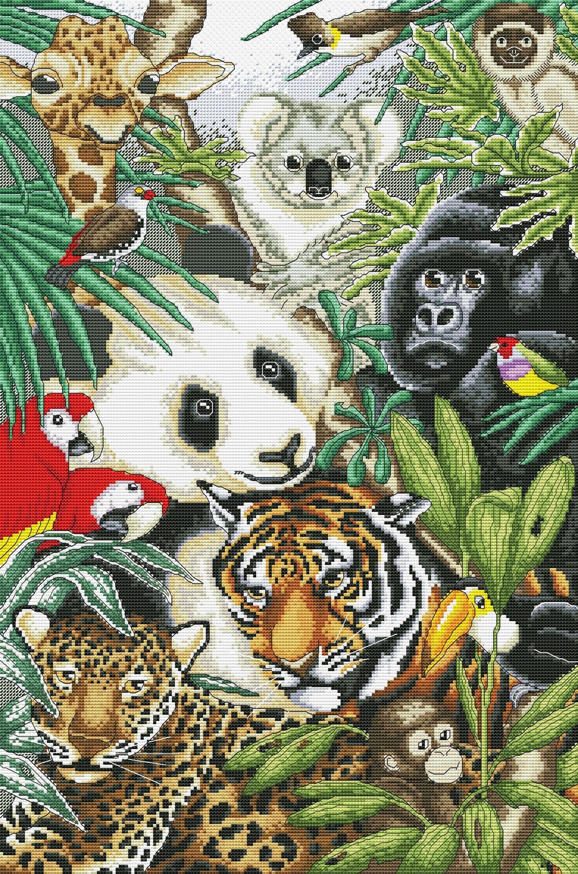 Wild Animals Cross Stitch Pattern Digital Chart Pdf - Etsy