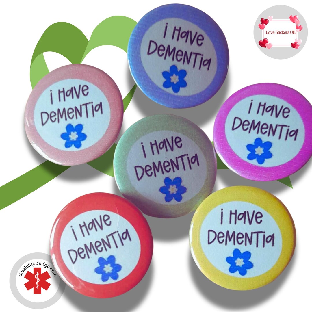 I Have Dementia Hidden Disability Badge or Mirrored Keyring, Memory ...