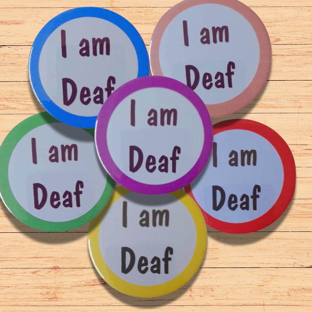 I Am Deaf Hidden Disability Badge, Invisible Disability Pin, Badge for ...