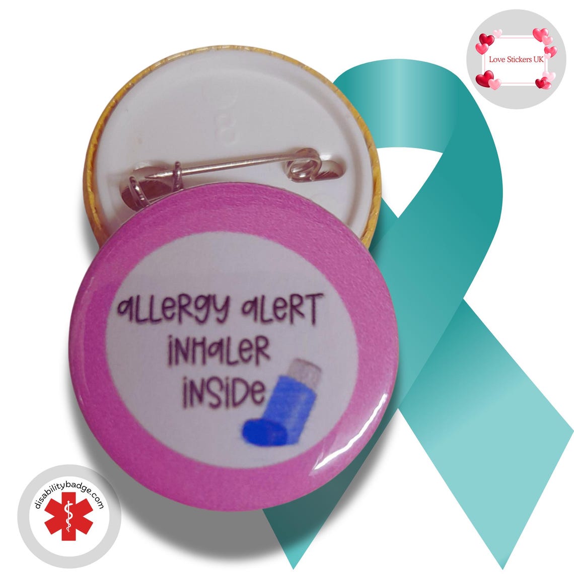 Allergy Alert Inhaler Inside Badge or Keyring - Hidden Disability - Etsy