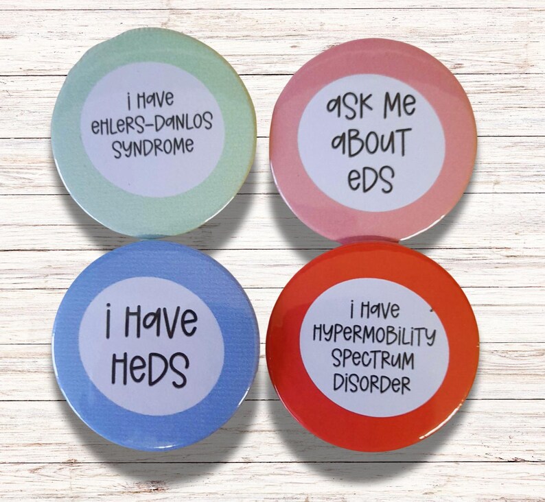Ehler Danlos Syndrome Pin Badge Collection, Hidden Disability Badge ...