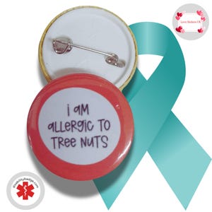 I Am Allergic to Treenuts Hidden Disability Pin Badge, Invisible ...