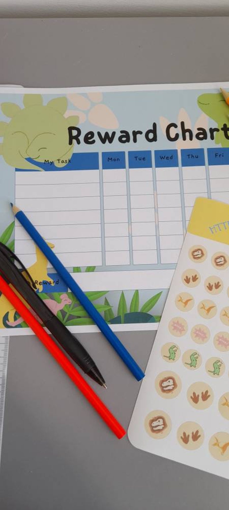 Printable Dinosaur Reward Chart, Dinosaur Kids Behaviour Chart, Instant ...