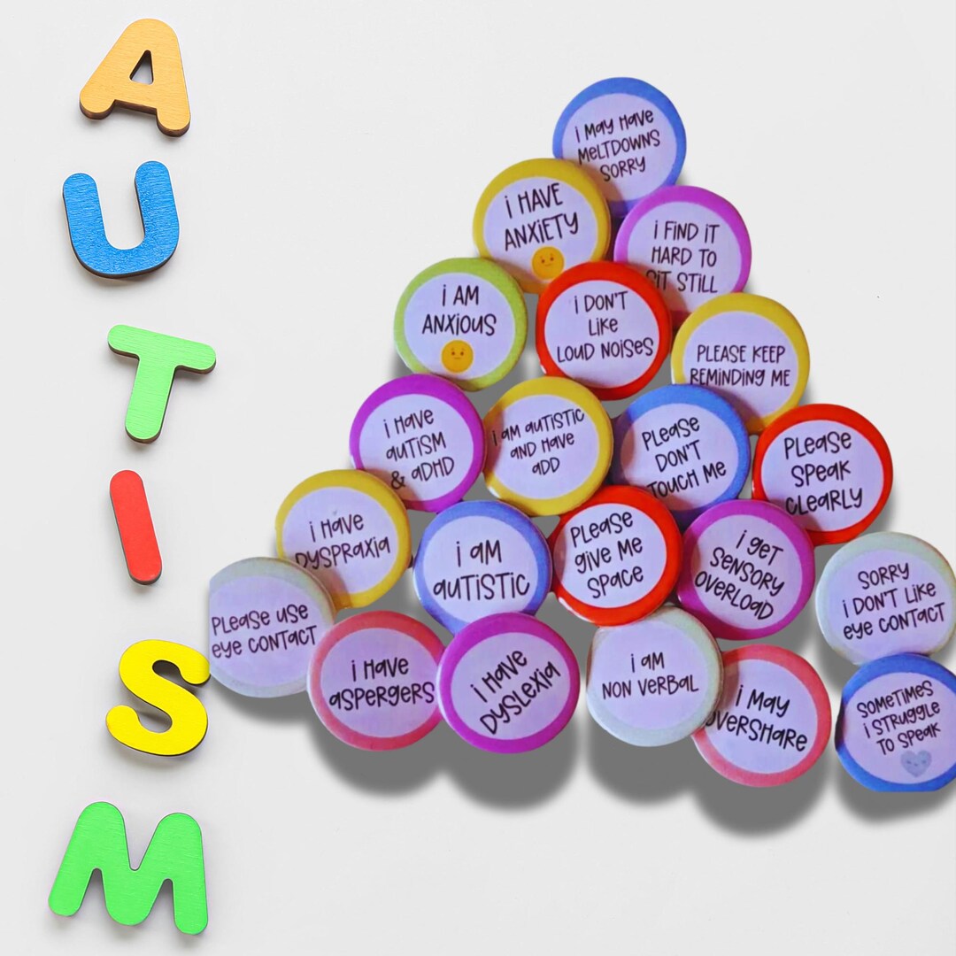 Autism Pin Badge Collection, Hidden Disability Badge Collection ...
